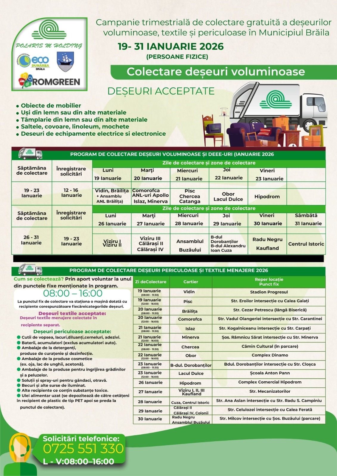 În perioada 19 – 31 Ianuarie 2026 derulam campania trimestrială de ...